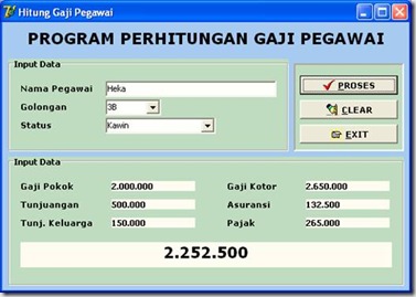 Program Perhitungan Gaji delphi